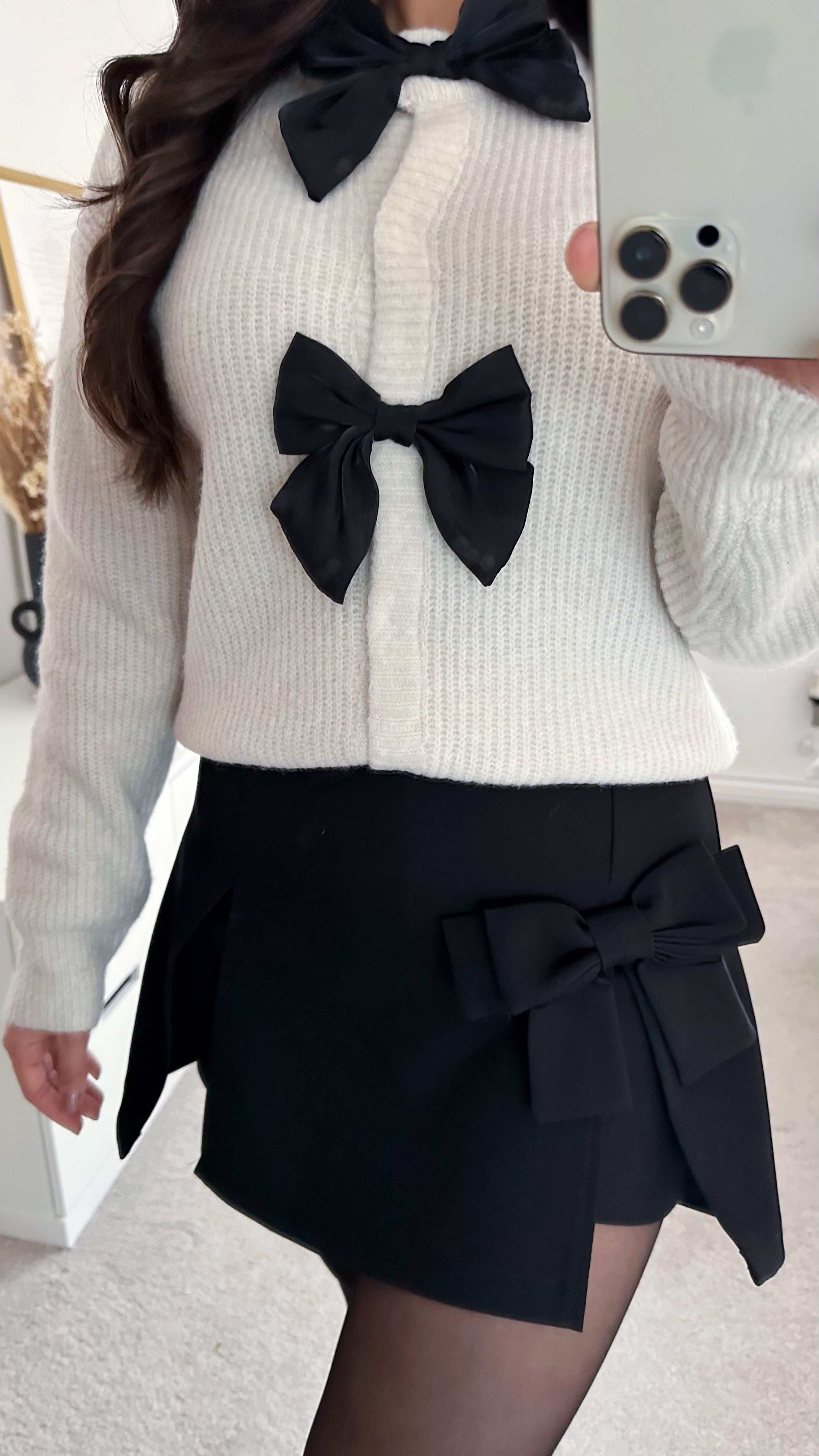 Tailored Bow Skort - BLACK – Altoria