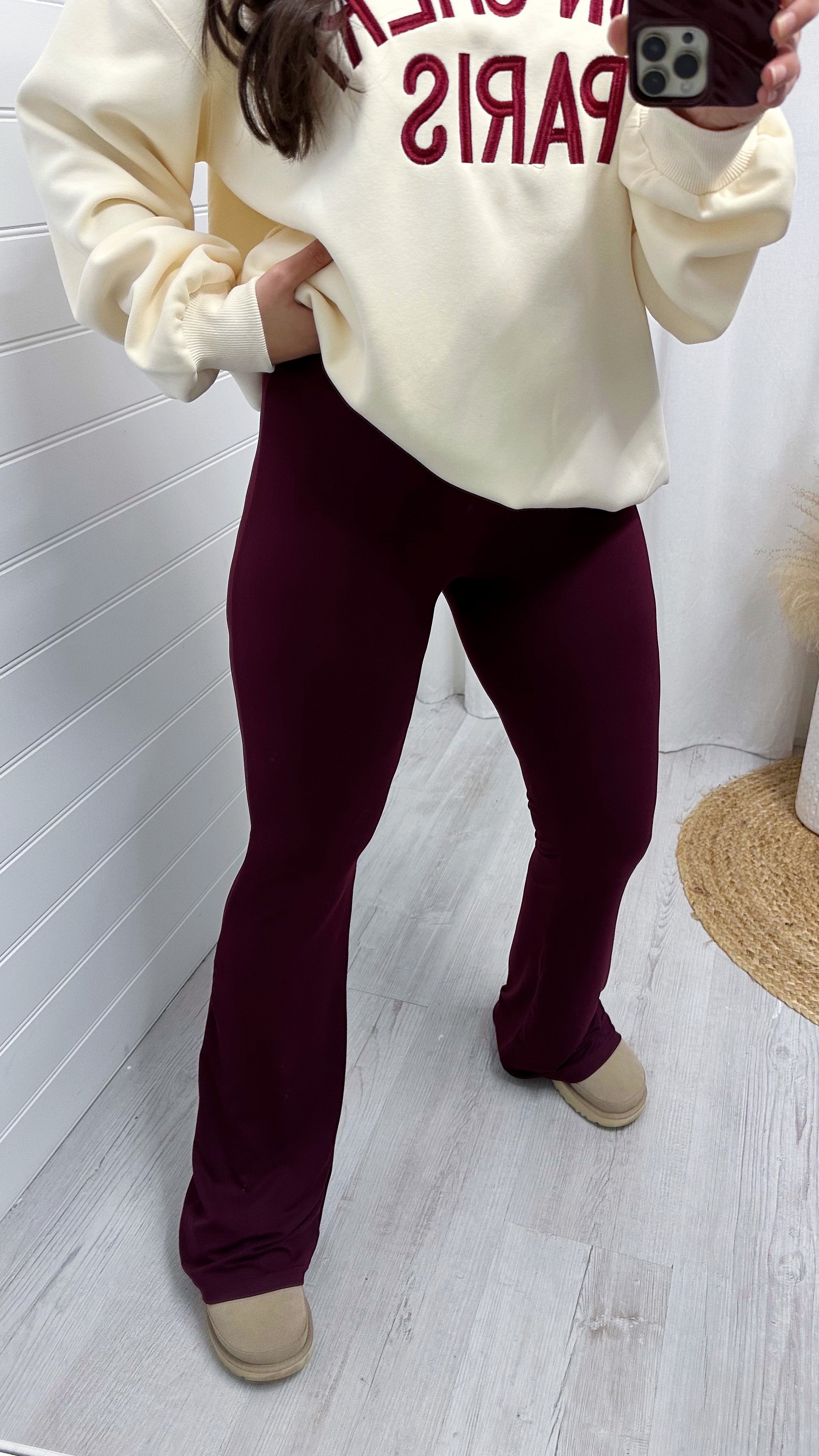 Basic Butter Soft Flares - BURGUNDY – Altoria